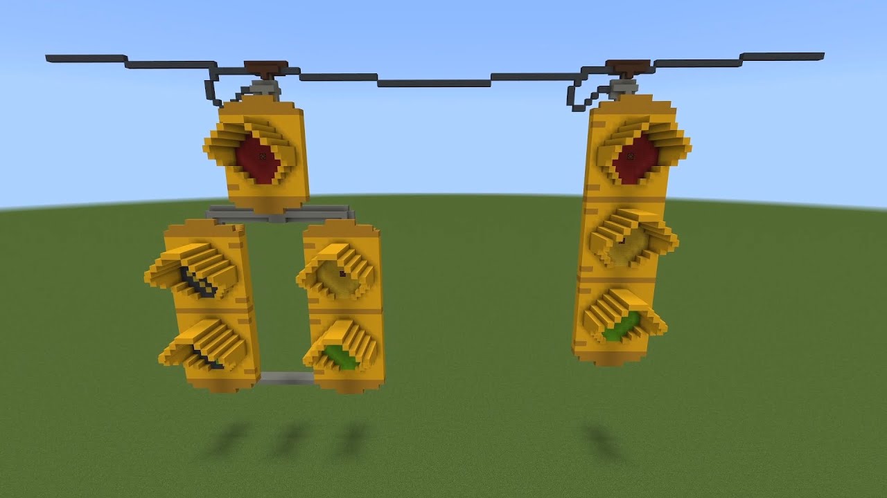 Building a Doghouse and 3 Section Traffic Signal Setup in Minecraft ...