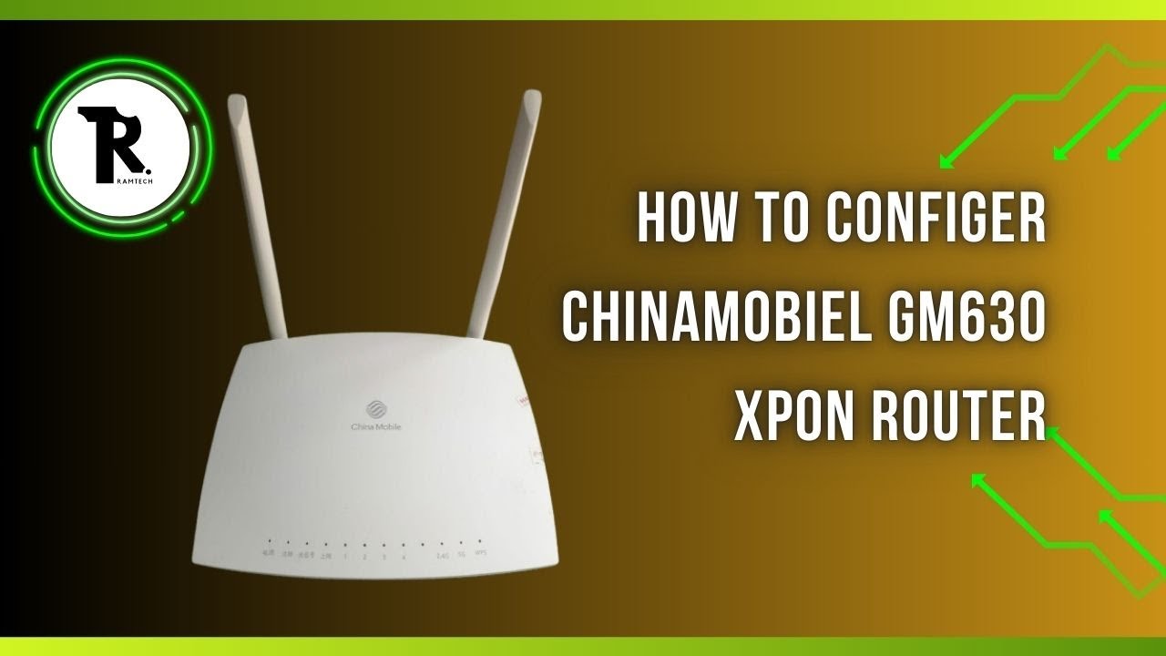 How to configer ChinaMobiel GM630 xpon router with Vlan - YouTube