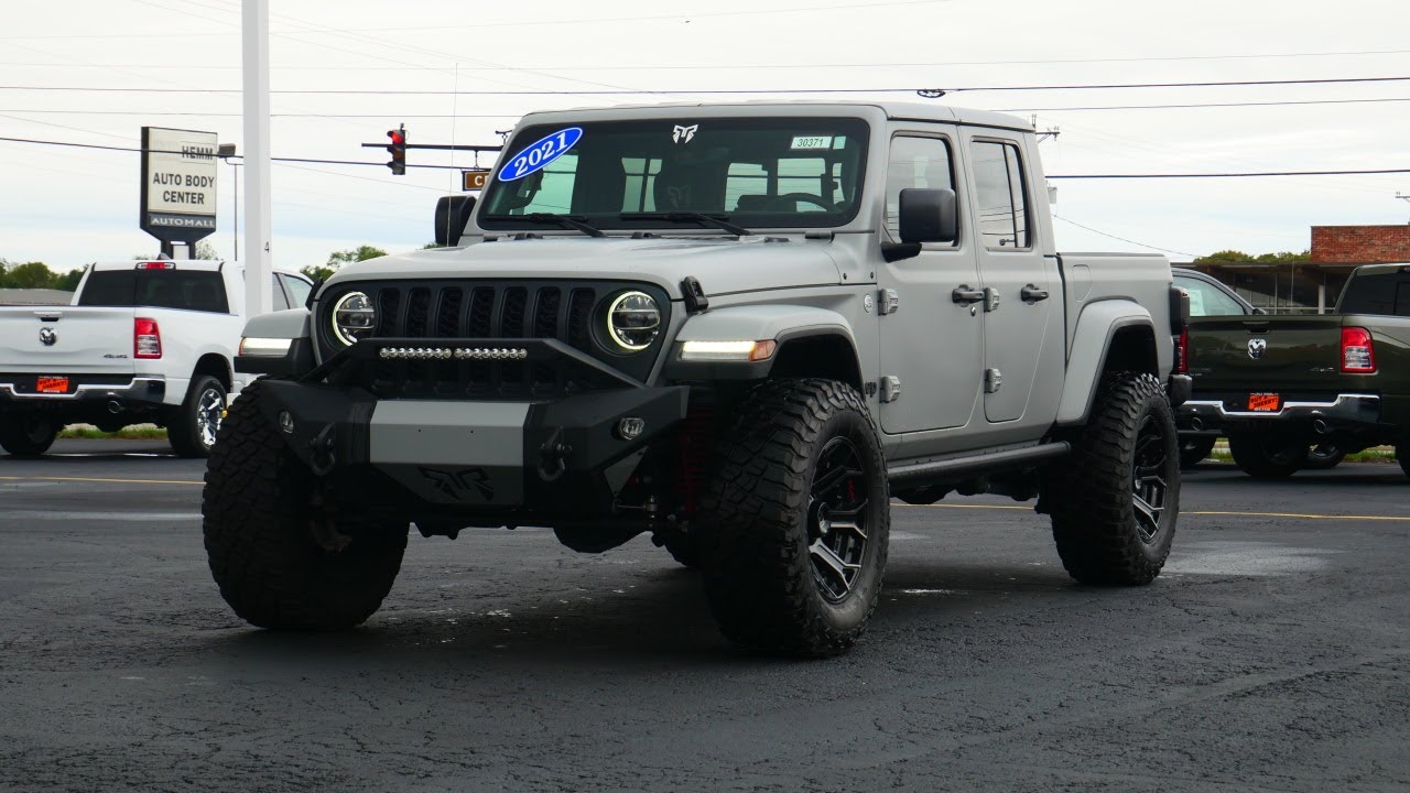 Custom SATIN Paint! Lifted 2021 Jeep Gladiator Overland - Rocky Ridge ...