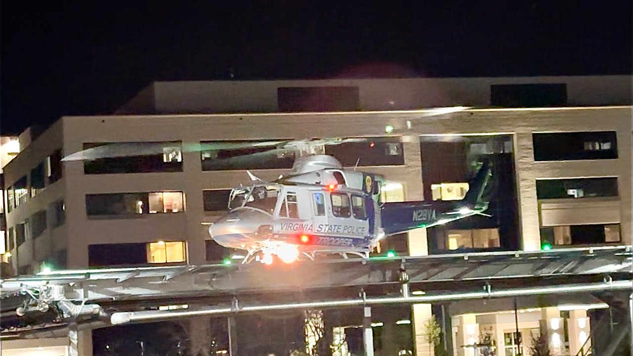 Virginia Police Helicopter takes off from Johnston-Willis Hospital’s ...