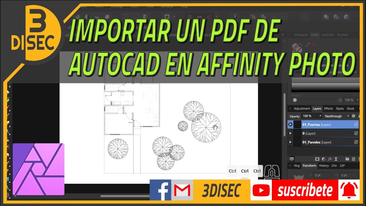 10 Affinity Photo: importar un pdf de AutoCAD en Affinity Photo - YouTube