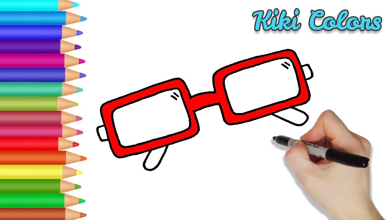 How to Color Glasses | Teach Drawing for Kids and Toddlers Coloring ...