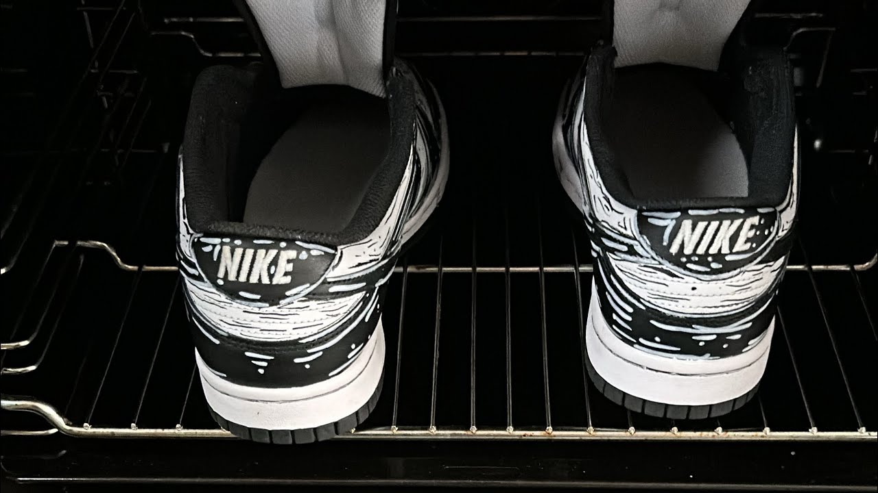 Finishing touches on Nike Dunk low Custom Painted - YouTube