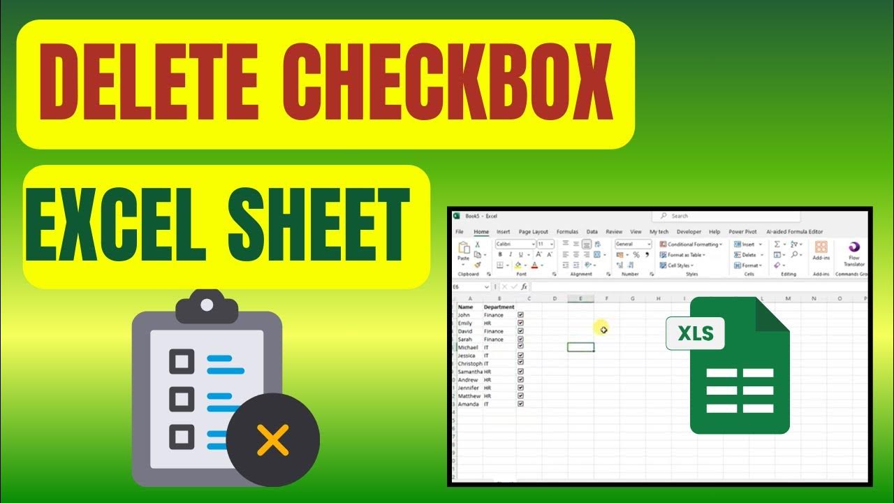 How To Delete Checkbox In Excel Sheet - YouTube