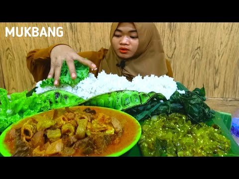 GULAI DAGING CINCANG CABE IJO LALAPAN + NASI 5 CENTONG LUDES - YouTube