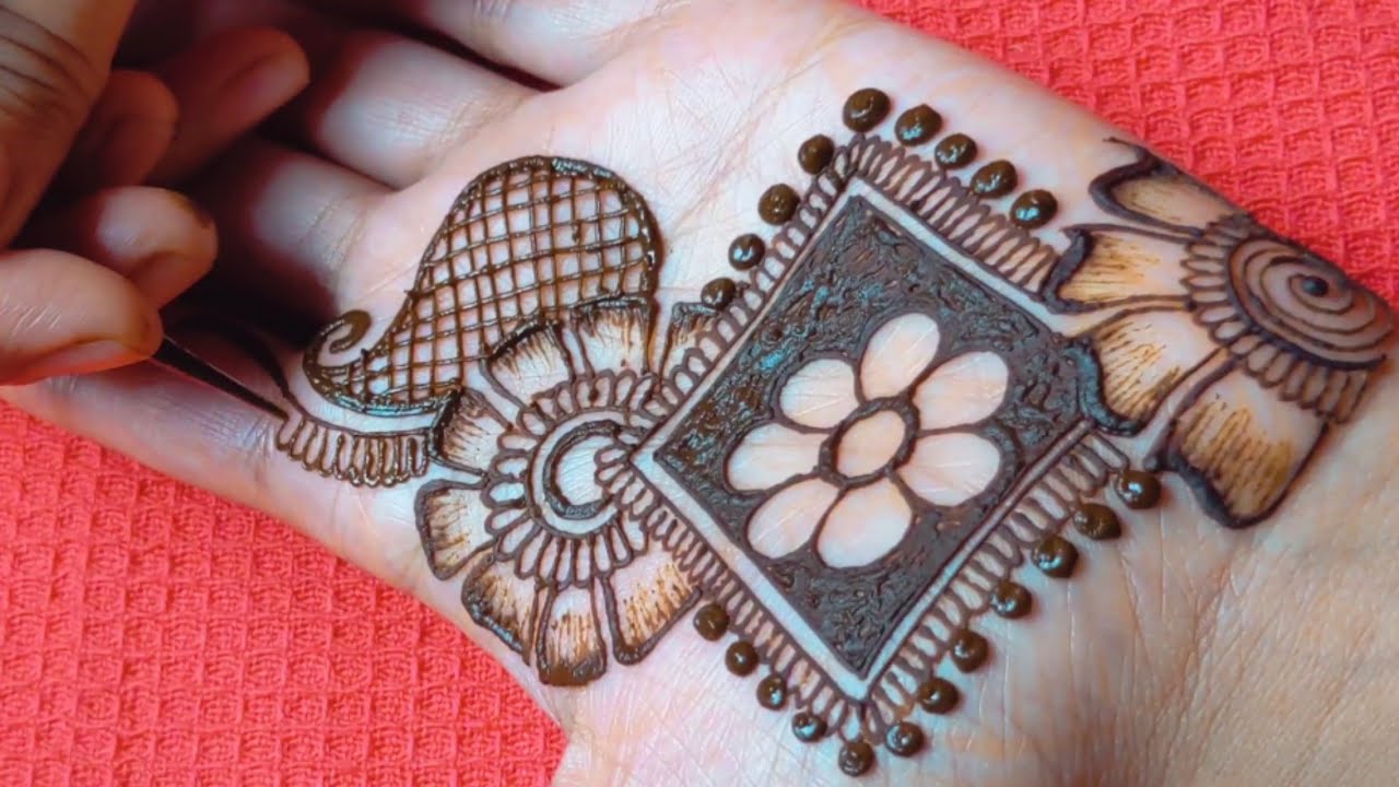 Easy Square Shape Mehendi Design for Palm - YouTube