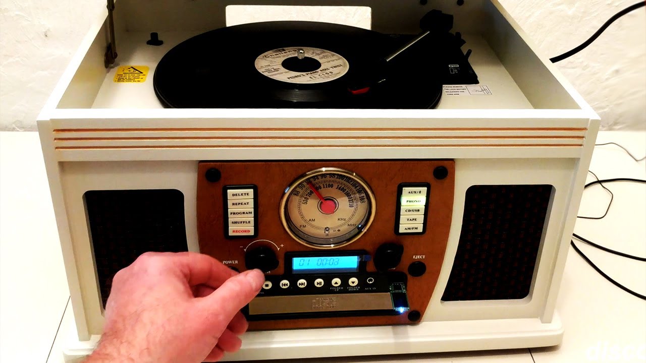 Features of the VICTROLA VTA-600B 8-IN-1 RECORD/CD/TAPE Player - YouTube