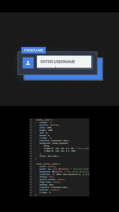 Create A Glowing Username Input Field Design Html Css Login Ui Htmlcss Loginui Youtube