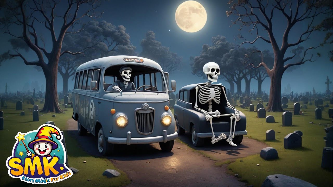 Wheels on the Spooky Bus 🚍🦴 | Skeletons on a Haunted Ride for Kids 🎃👻 ...