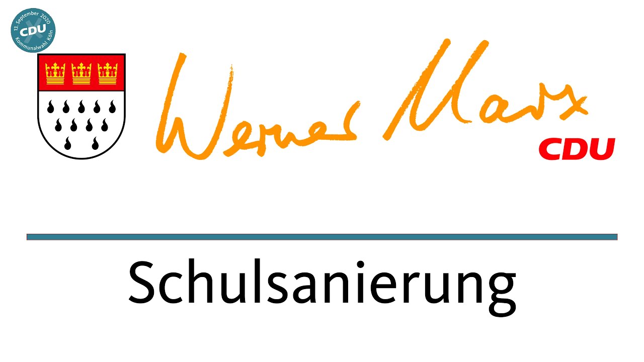 Werner Marx - Schulsanierung in Gremberghoven - YouTube