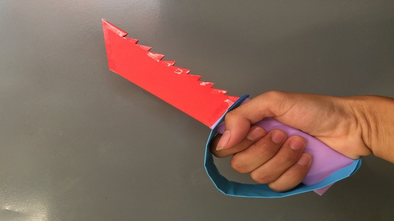 Origami saw with knife | How to make a paper easy saw - knife - YouTube