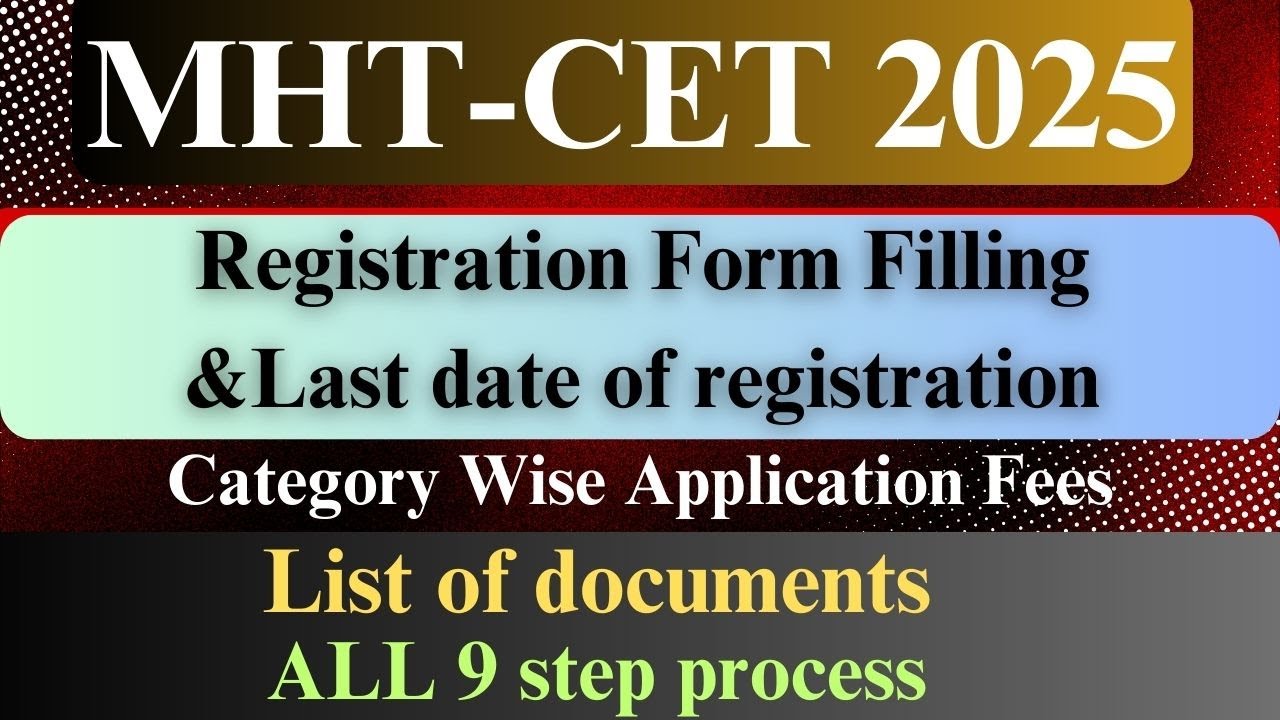 MHT CET 2025 Registration Process Started |Step By Step Complete - YouTube