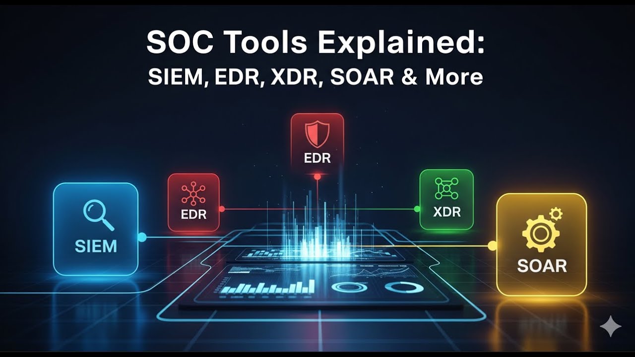 SOC Tools Explained: SIEM, EDR, XDR, SOAR & More - YouTube