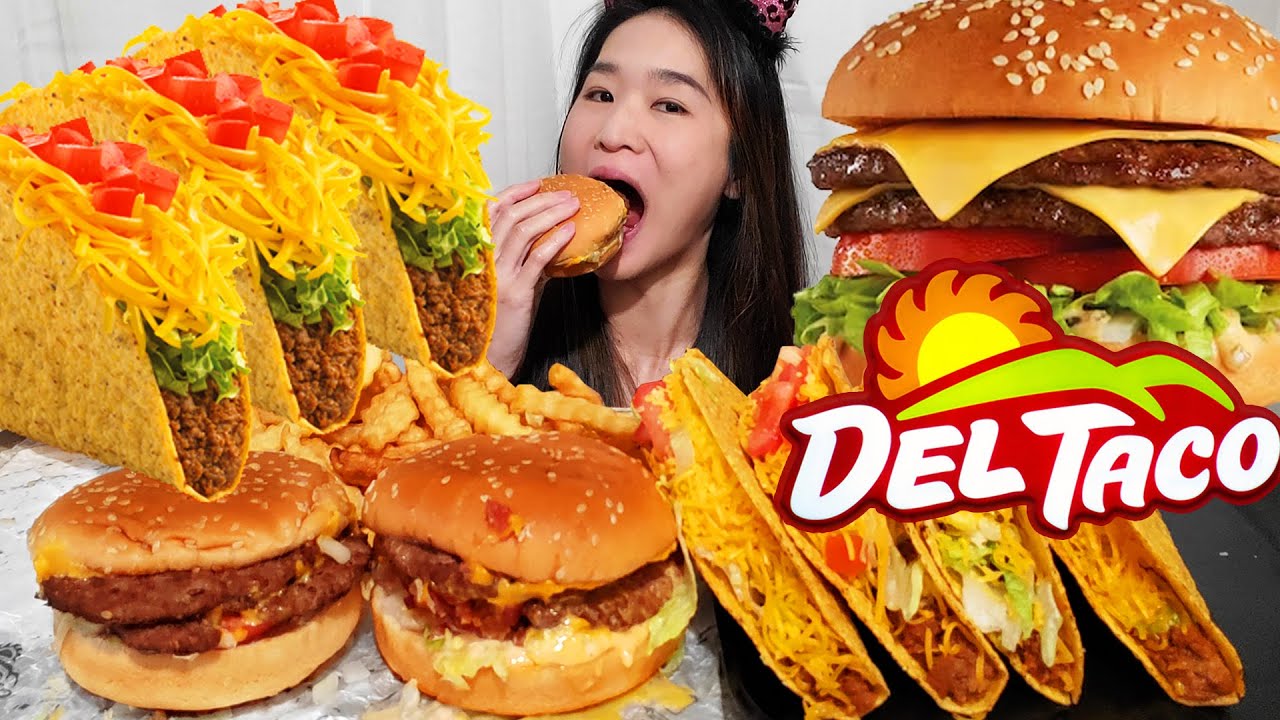 DEL TACO CHEESEBURGERS! Double Bacon Cheeseburger & Crunchy Tacos ...