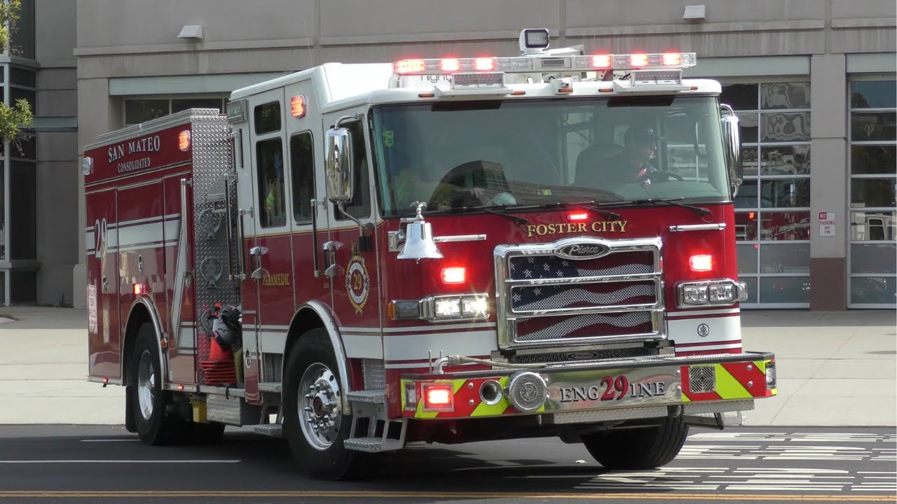 San Mateo Consolidated Fire Dept. Engine 29 Responding - YouTube