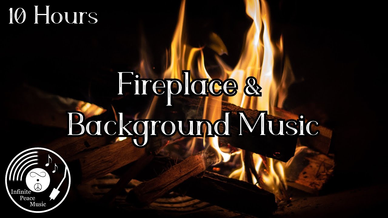 10 Hours - Fireplace with Relaxing Piano Music - YouTube