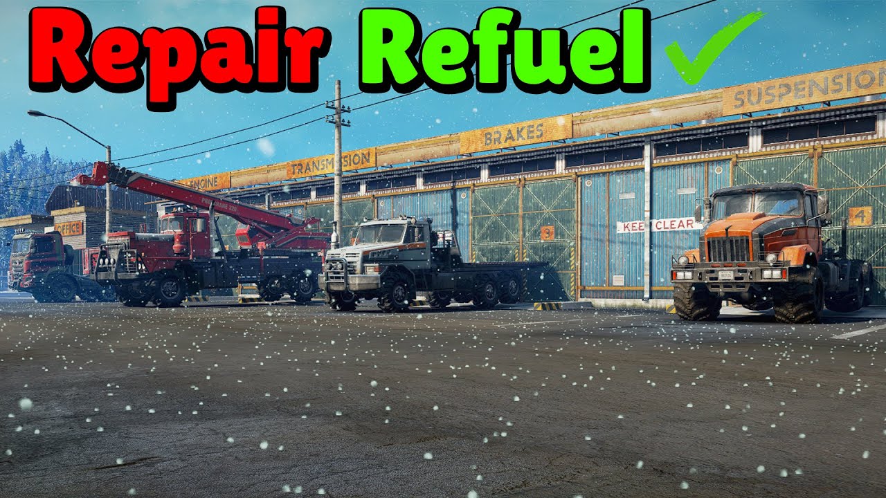 Constructing a Repair Garage | Evans Garage | Snowrunner - YouTube