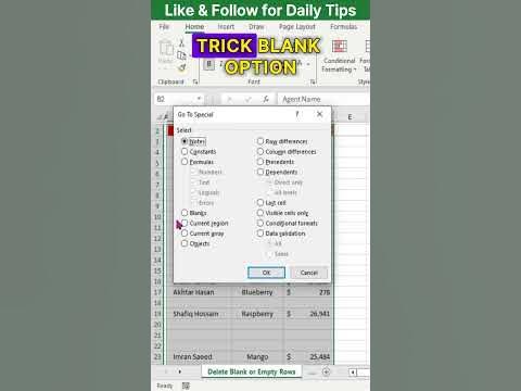 Delete Blank Rows Quickly in Excel. #exceltips #exceltutorial - YouTube