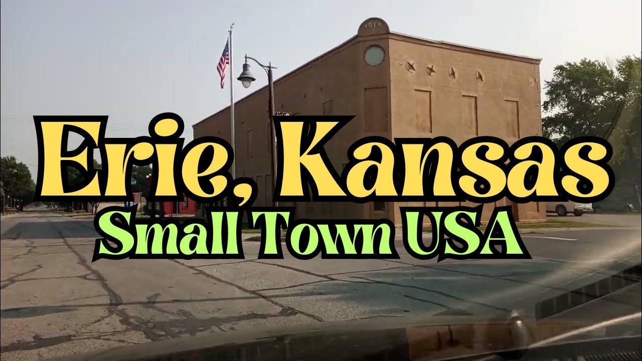 Driving in Rural Small Town Erie, KS- Dinosaur Auto Parts Park - Old ...