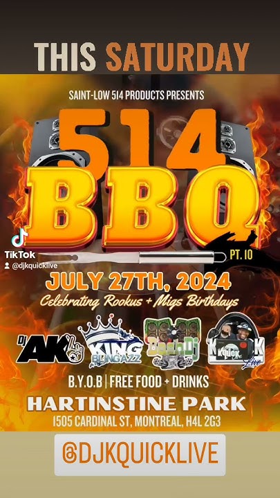 SAINTLOW 514 BBQ PT10 ️CELEBRATING MIGS & ROOKUS B.DAY BASH🥳📅Sat July 27th | 🕛12PM - 9PM🕘 - YouTube