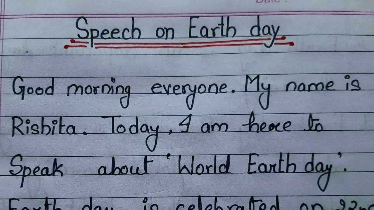 World Earth Day Speech in English | Speech on Earth day | Earth day ...