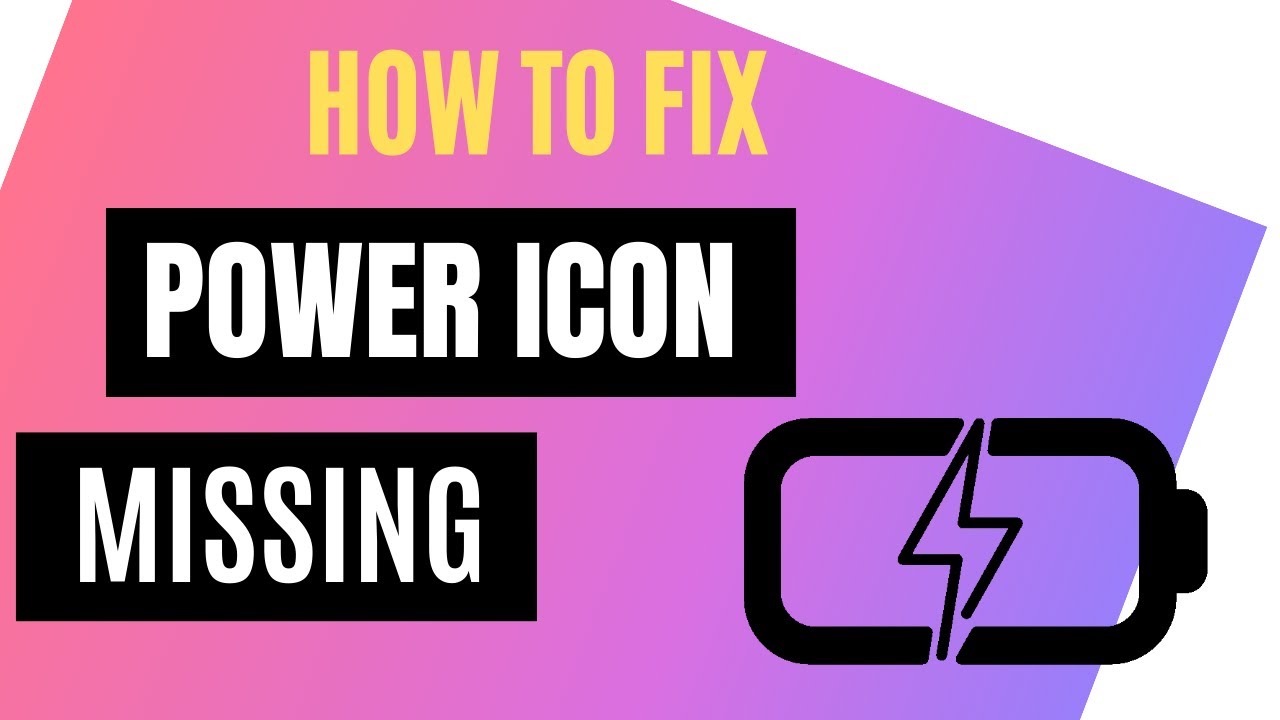 How To Fix Power Icon Missing on Taskbar in Windows 10 - YouTube