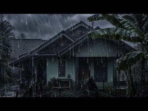 Eski Evde Şiddetli Yağmur & Gök Gürültüsü ⛈️ Doğa Manzarası | Kaygıyı Azalt & Derin Dinlenme