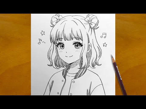 Learn to Draw Cute Girl in Varsity Jacket | Easy Anime Style Tutorial