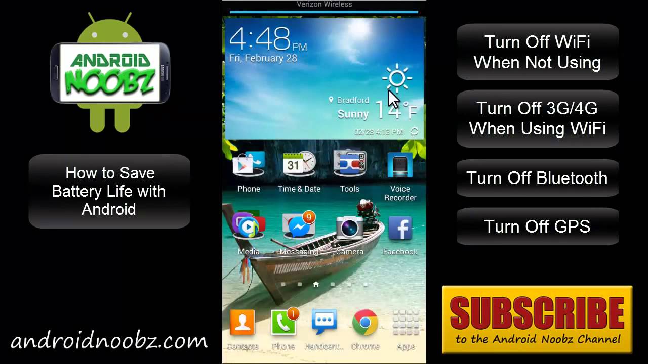 How to Save Battery Life with Android Phones and Tablets - Android Noobz - YouTube