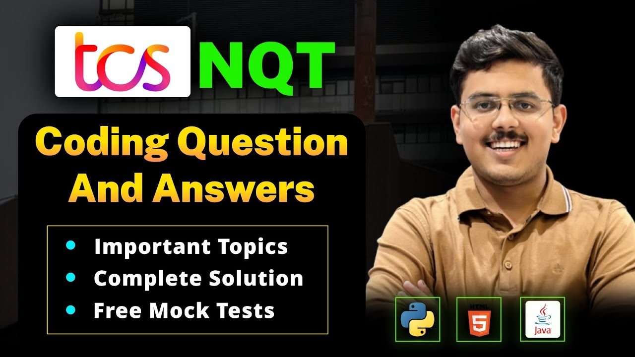 TCS NQT 2025 Coding Questions and Answers | TCS NQT Complete Preparation Guide - YouTube