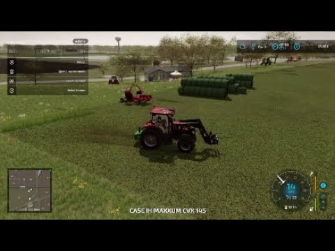 farming sim22 elm Creek wrapping bales in field 71 part1 - YouTube