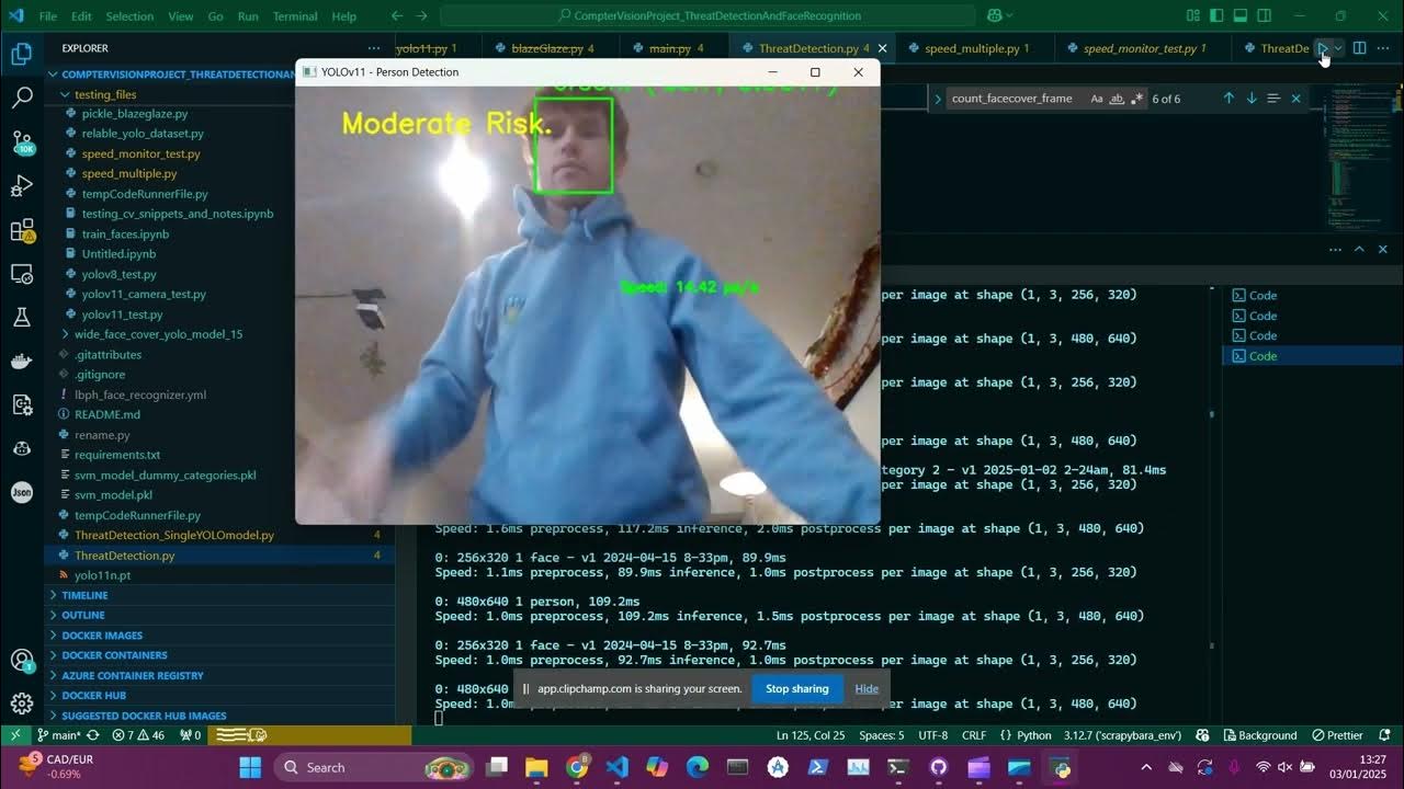 Computer Vision Threat Detection Project - Made with OpenCV, Mediapipe SkLearn, YOLOv11 - YouTube