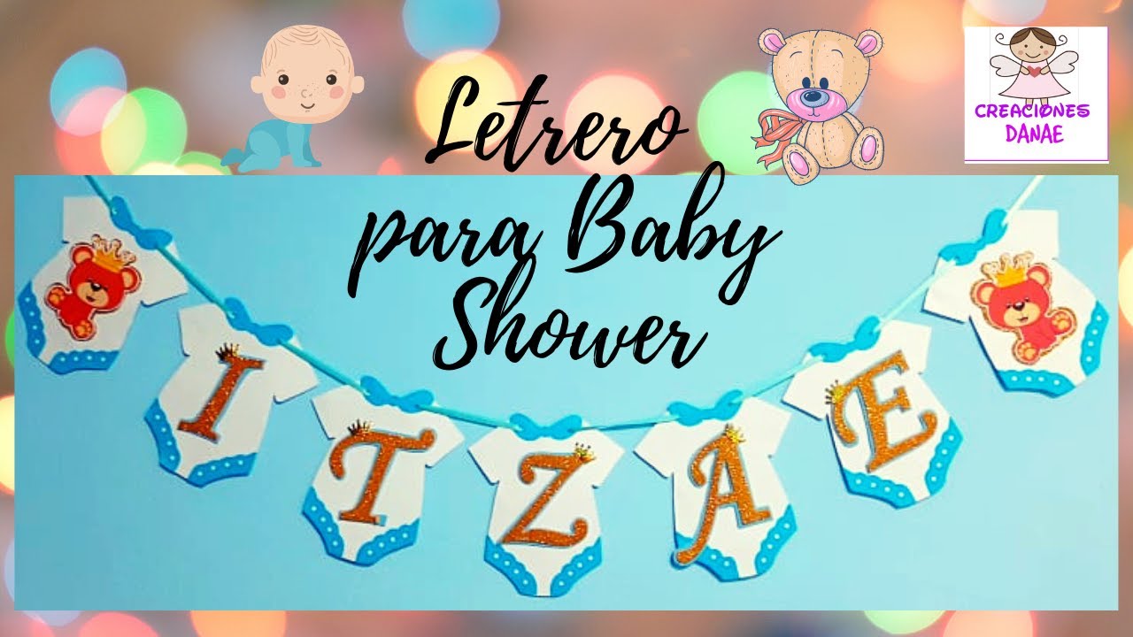 COMO HACER UN LETRERO COLGANTE PARA BABY SHOWER - YouTube