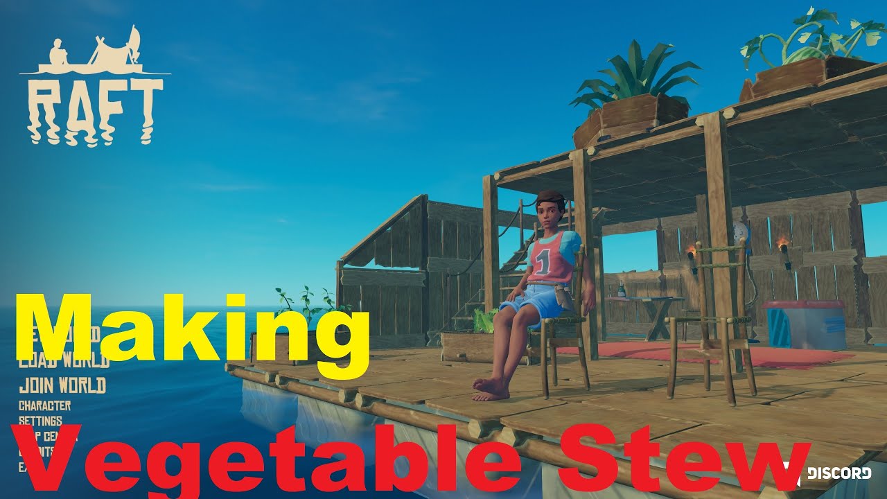 Raft - Making Vegetable Stew - The Roof Is Finished - Gameplay ...