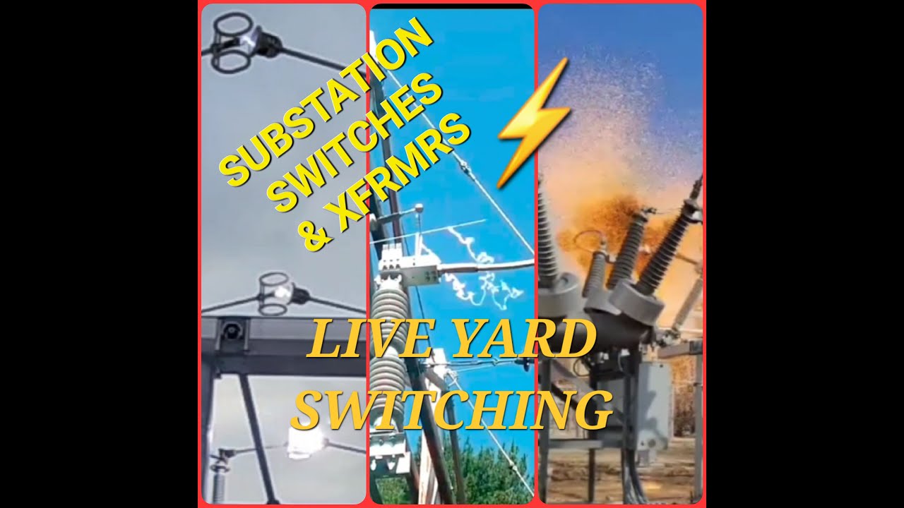 High voltage arcs and sparks. Dangerous substation switching power ...