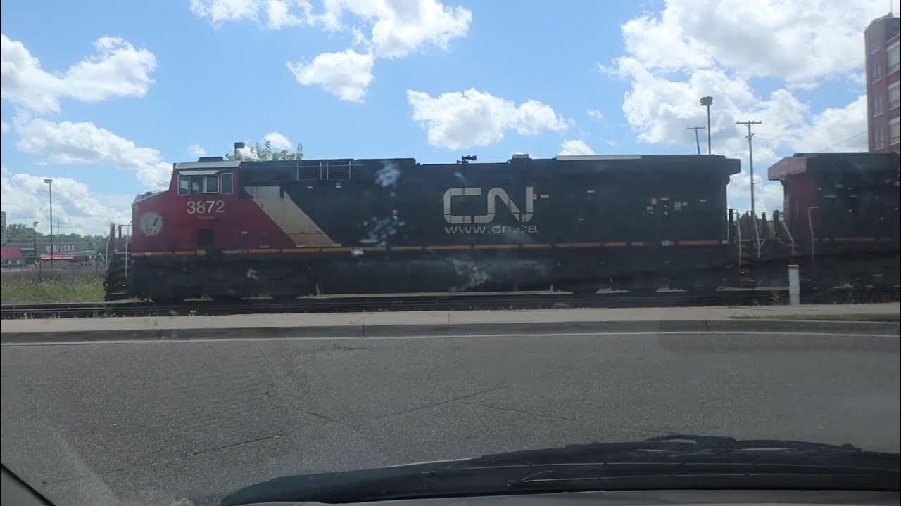 CN 3872 & CN 2824 Leading A Eastbound Mixed Freight/W CN 3011 As Mid DPU 8/12/23 - YouTube