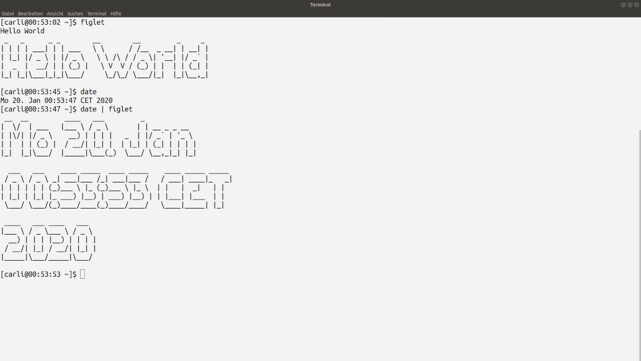 Figlet Big Ascii Art Text Under Linux Youtube