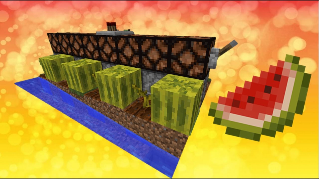 Easy Minecraft Semi-Automatic Melon Farm - YouTube