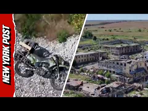 Ukrainian Drone Captures Aftermath of Strike on Russian Motorcycle Troops