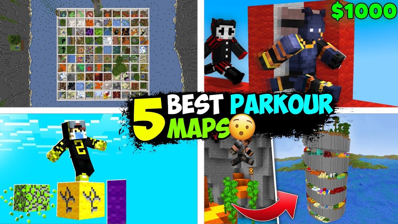 Top 5 Parkour Maps For Mcpe | Parkour Maps for mcpe 1.20🔥 - YouTube