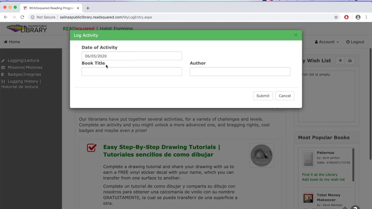 How to Log Reading Activity in READsquared - YouTube