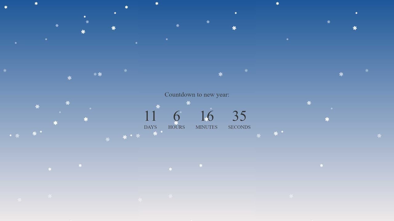 Snowflakes Animation and Countdown Timer | HTML5 - CSS3 - JS - YouTube