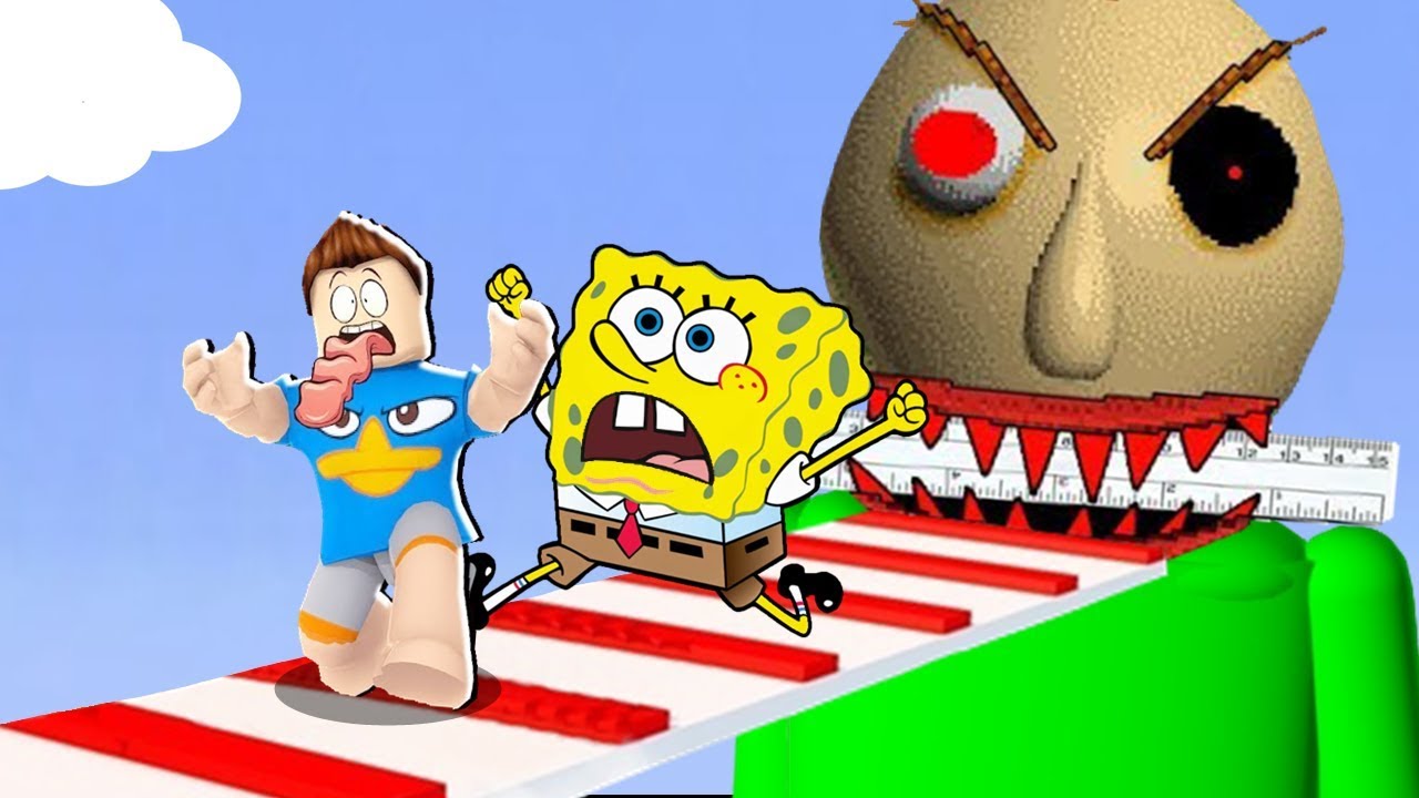 BOB ESPONJA PRECISA ESCAPAR DO BALDI GIGANTE NO ROBLOX!! - YouTube