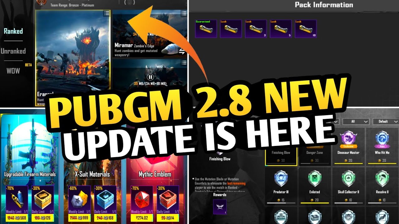 PUBG MOBILE 2.8 OFFICIAL UPDATE IS HERE😍 | DOWNLOAD NOW🔥NEW MATERIAL ...