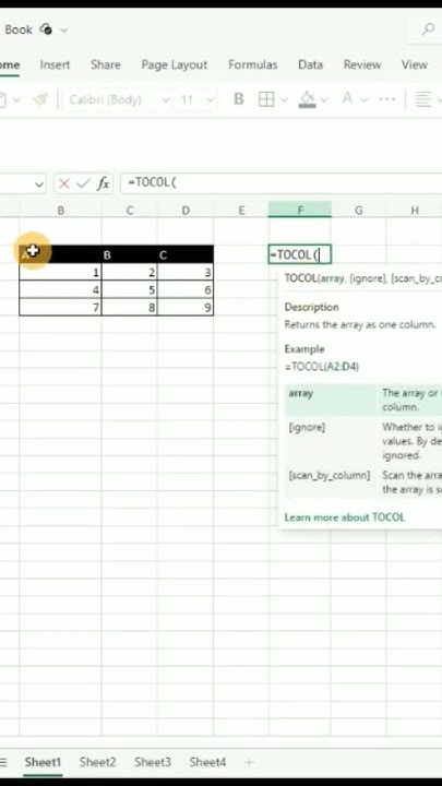New Excel function that converts Table DATA to A Single Column #excel - YouTube