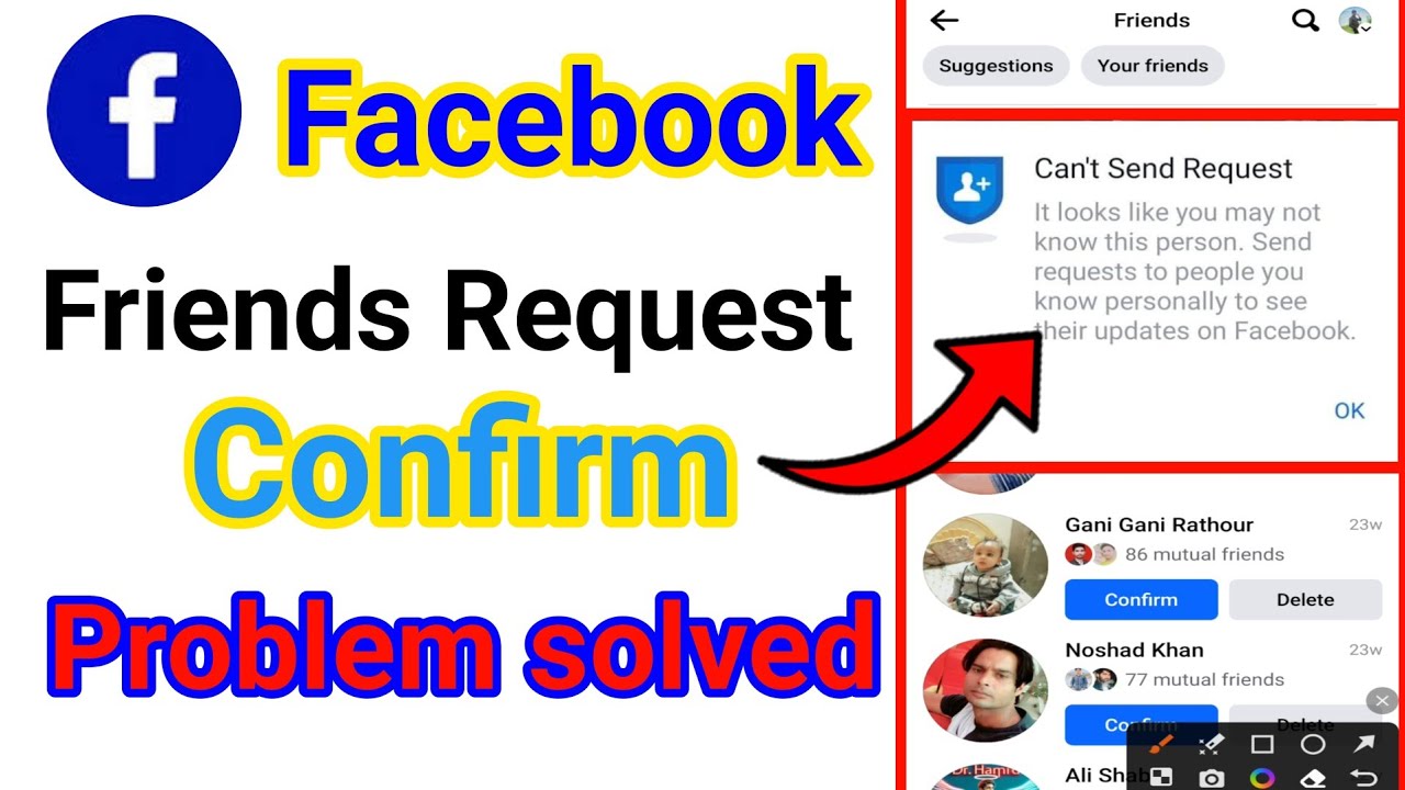 facebook friend request problem || facebook me friends Request confirm ...