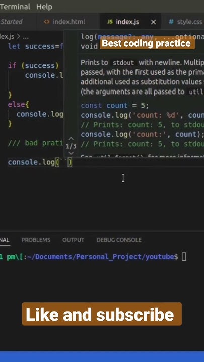 Javascript clean code bad code vs good code ,if-else #shorts #coding #intrestingfacts - YouTube
