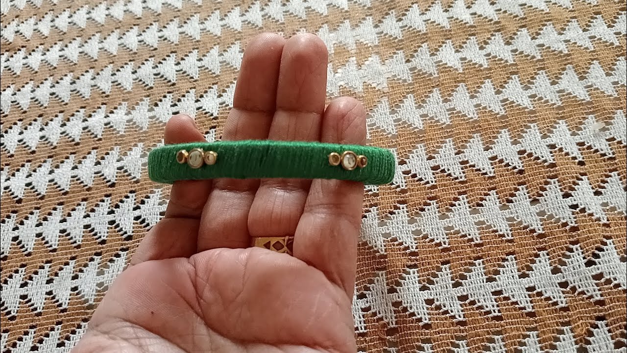 cotton thread green colour bangle #silk thread తో కాకుండా cotton thread తో కూడా bangles చేయొచ్చు ...