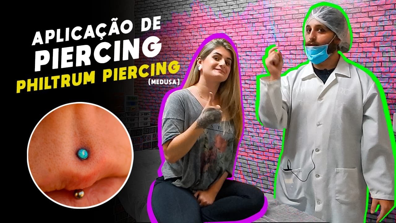 Medusa Piercing Aplicação - Philtrum Piercing - YouTube