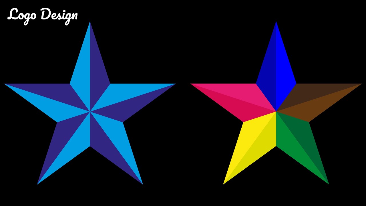 Star logo. How to design star logo in adobe illustrator. Transparence ...